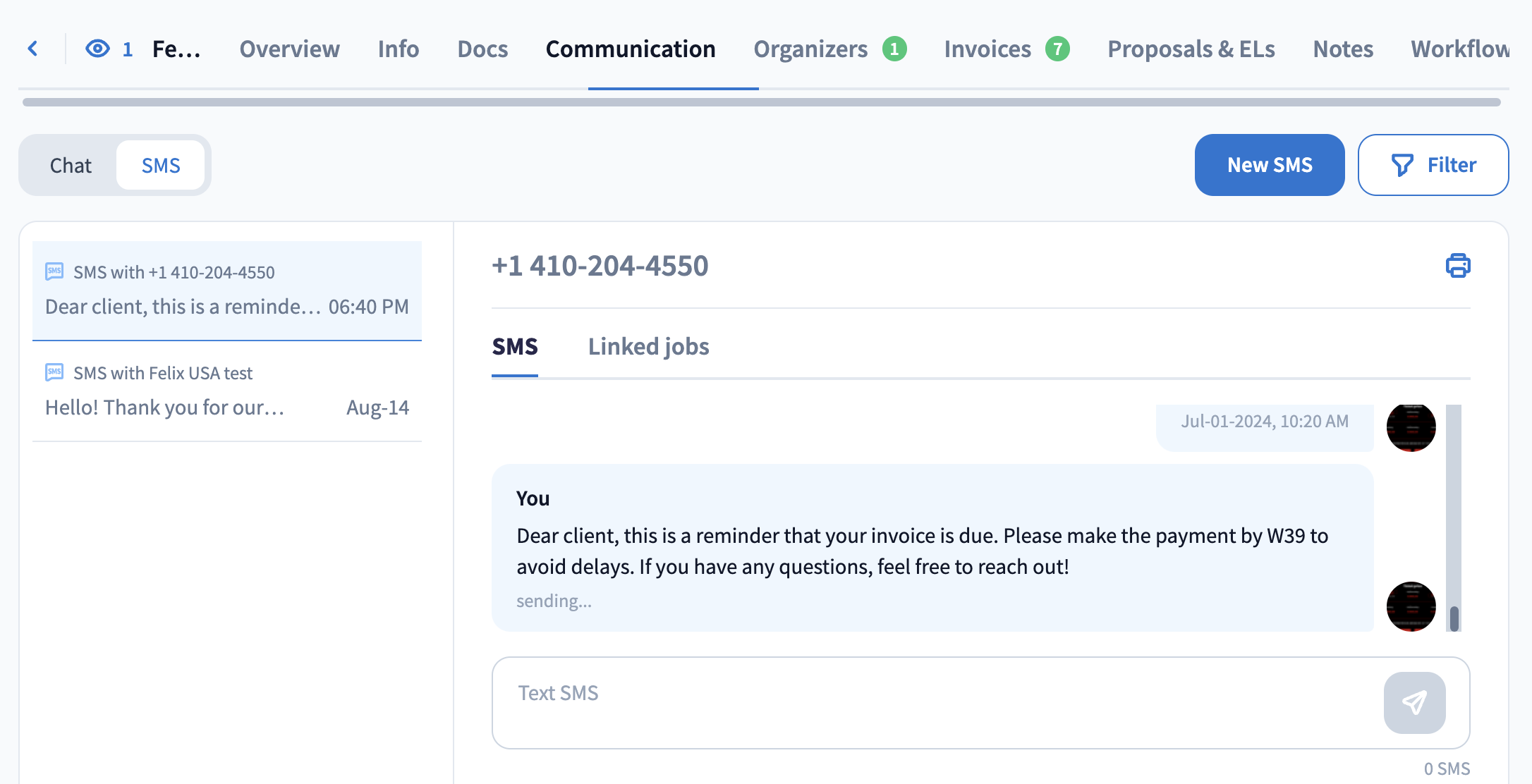 Create & send SMS - TaxDome Help Center