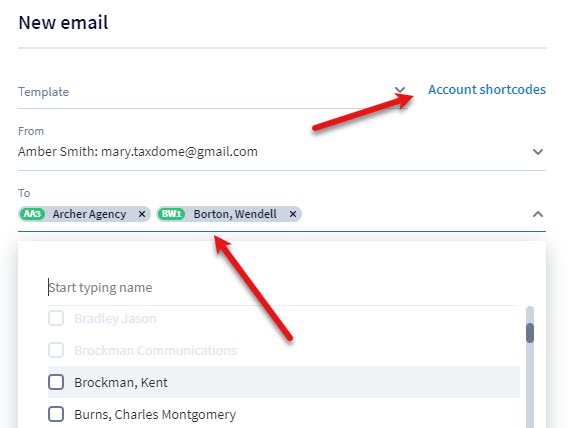 Shortcode modes in emails - TaxDome Help Center
